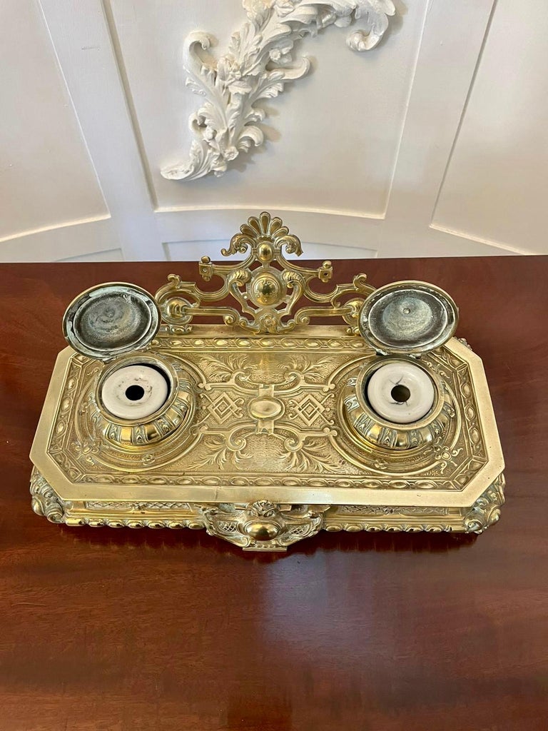 Magnificent Quality Antique 19th Century French Cast-Brass Desk Set For ...