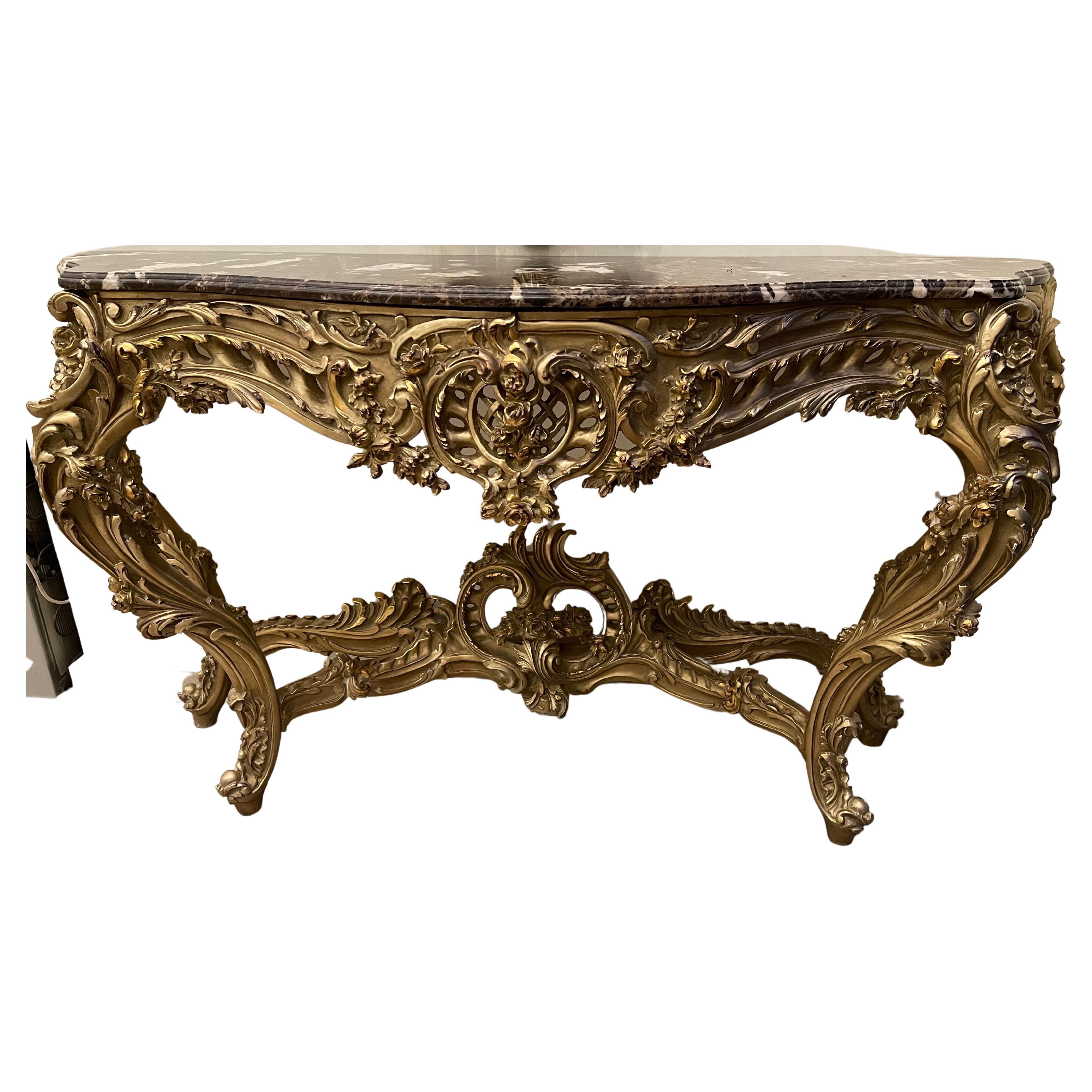 Magnificent Restored Bookmatched Burl Olivewood Console Table, circa ...