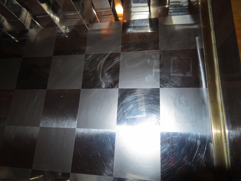 Magnificent Romeo Rega Brass Chrome Chess Set with Board Mid-Century ...