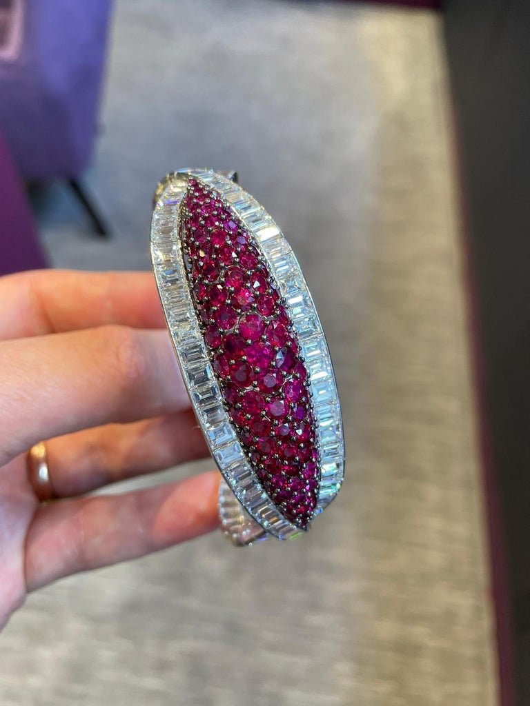 David Webb Ruby and Diamond Bracelet For Sale at 1stDibs