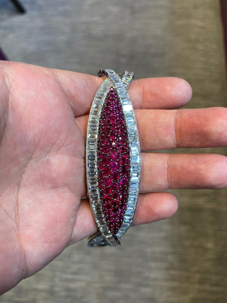 David Webb Ruby and Diamond Bracelet For Sale at 1stDibs
