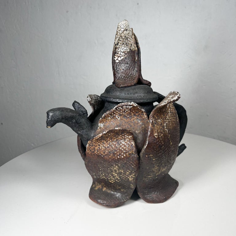 Magnificent Sculptural Tea Pot Vintage Art Pottery For Sale at 1stDibs