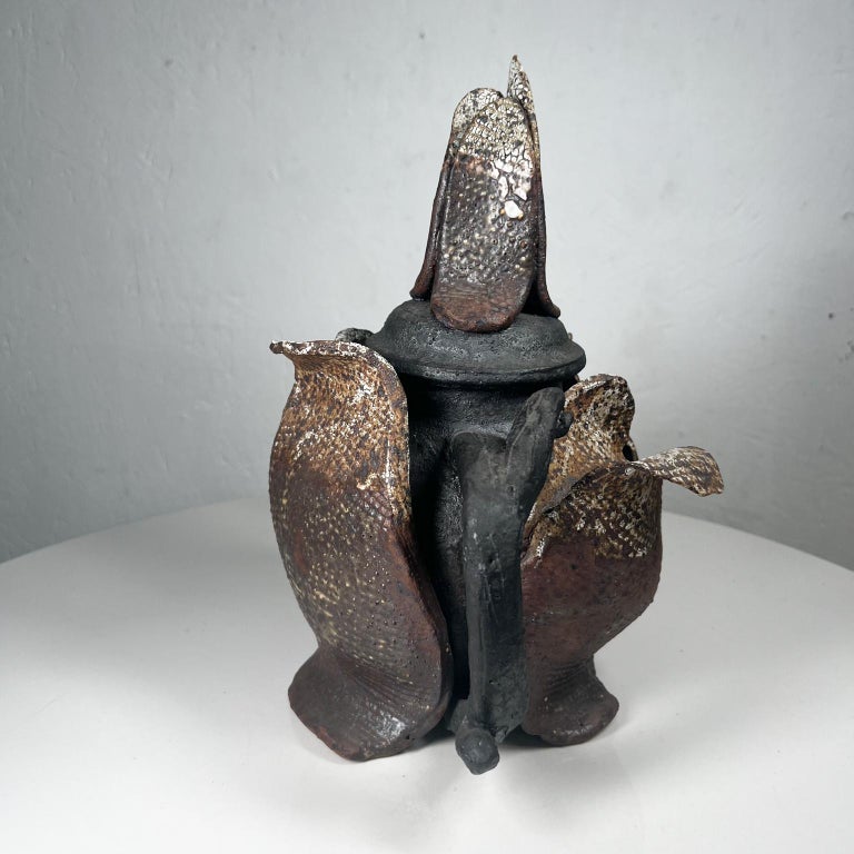Magnificent Sculptural Tea Pot Vintage Art Pottery For Sale at 1stDibs
