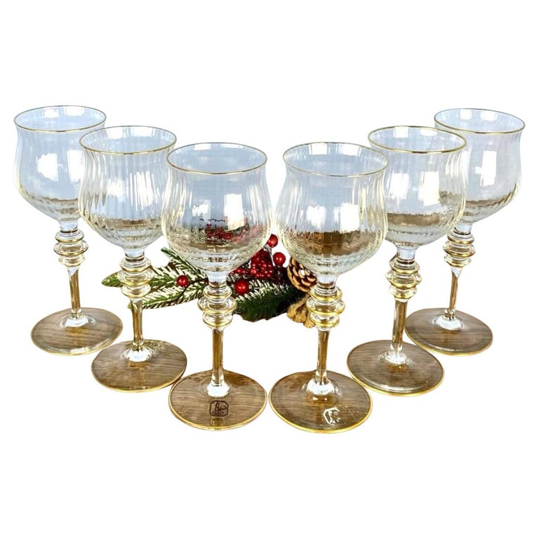 Magnificent Set of Crystal Wine Glasses by Gallo, Germany, 1980s For ...