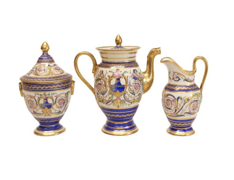 Magnificent Sevres Porcelain Tete-a-tete Tea Service Set, 19th Century ...