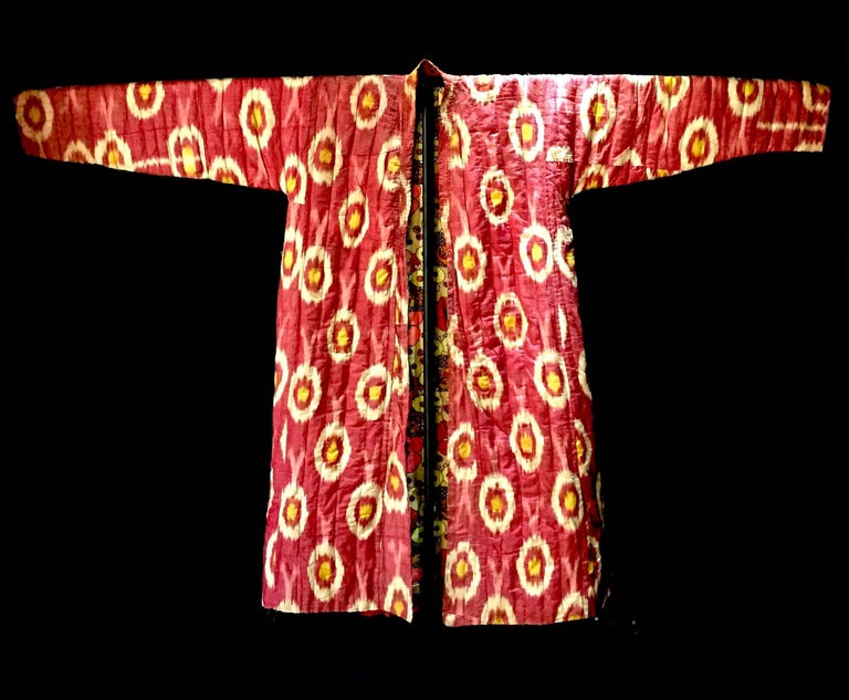 Magnificent Silk Ikat Chapan, Uzbekistan, 19th Century at 1stDibs