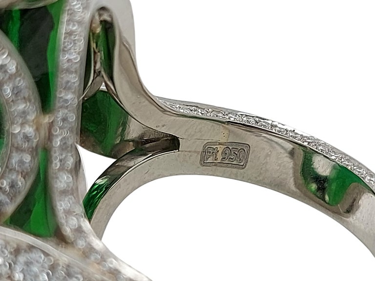Magnificent Solid Platinum Ring with 45 Carat Tourmaline and Diamonds ...