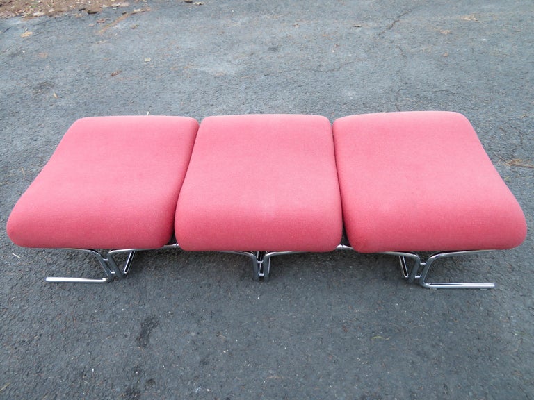 Magnificent Space-Age Tubular Chrome 3-Seat Bench Ingmar Relling Style ...