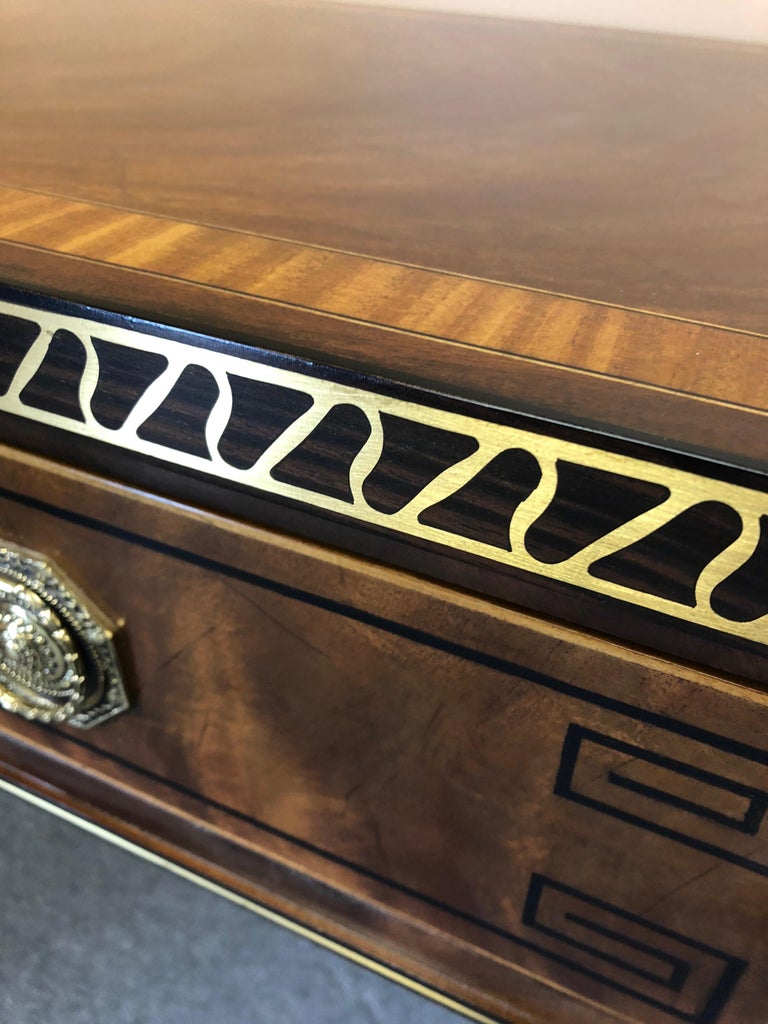 Magnificent Theodore Alexander Brooks Console with Brass Inlay and ...