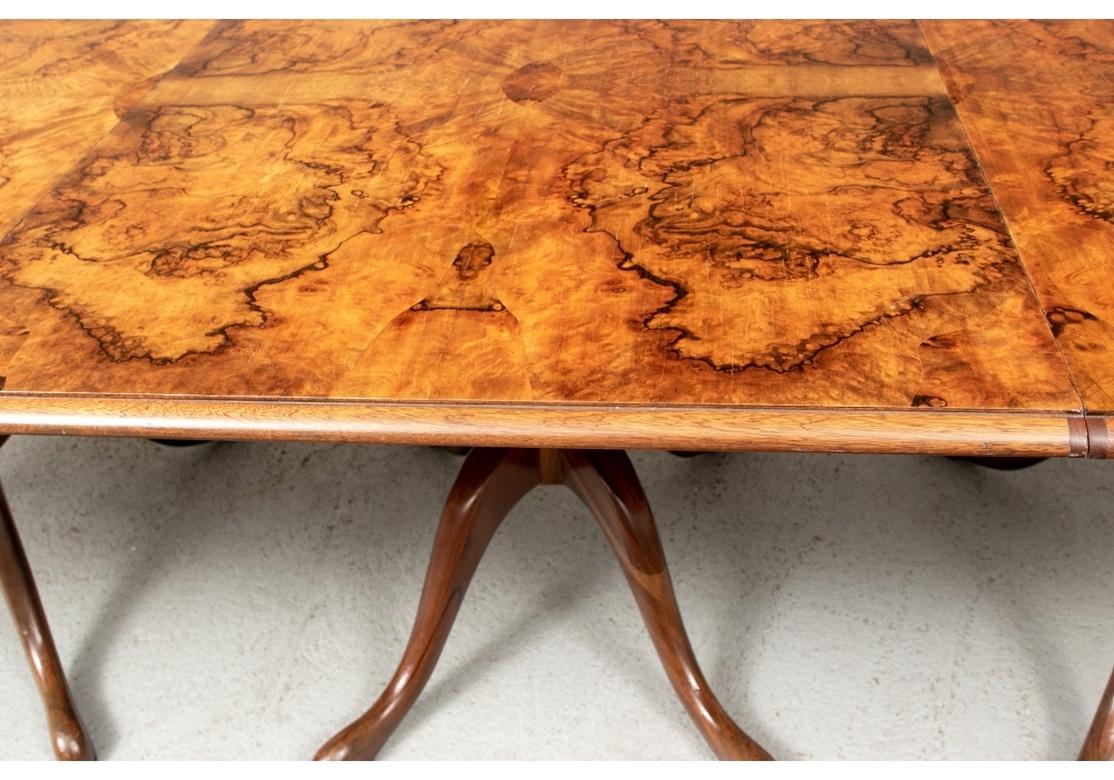 Magnificent Triple Pedestal Dining Table With Burled Top For Sale at ...