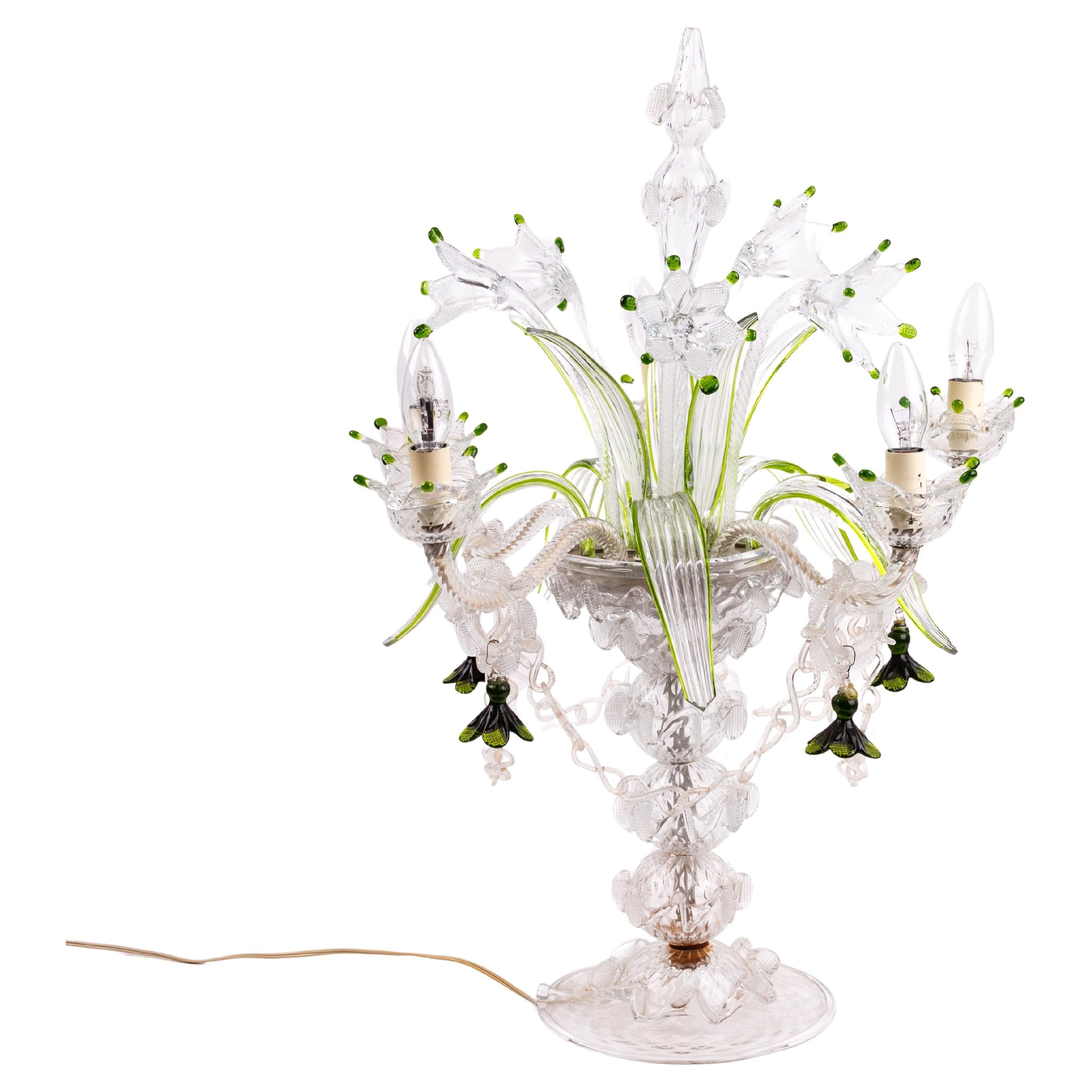 Magnificent Unique Murano Italian Glass Table Lamp For Sale at 1stDibs