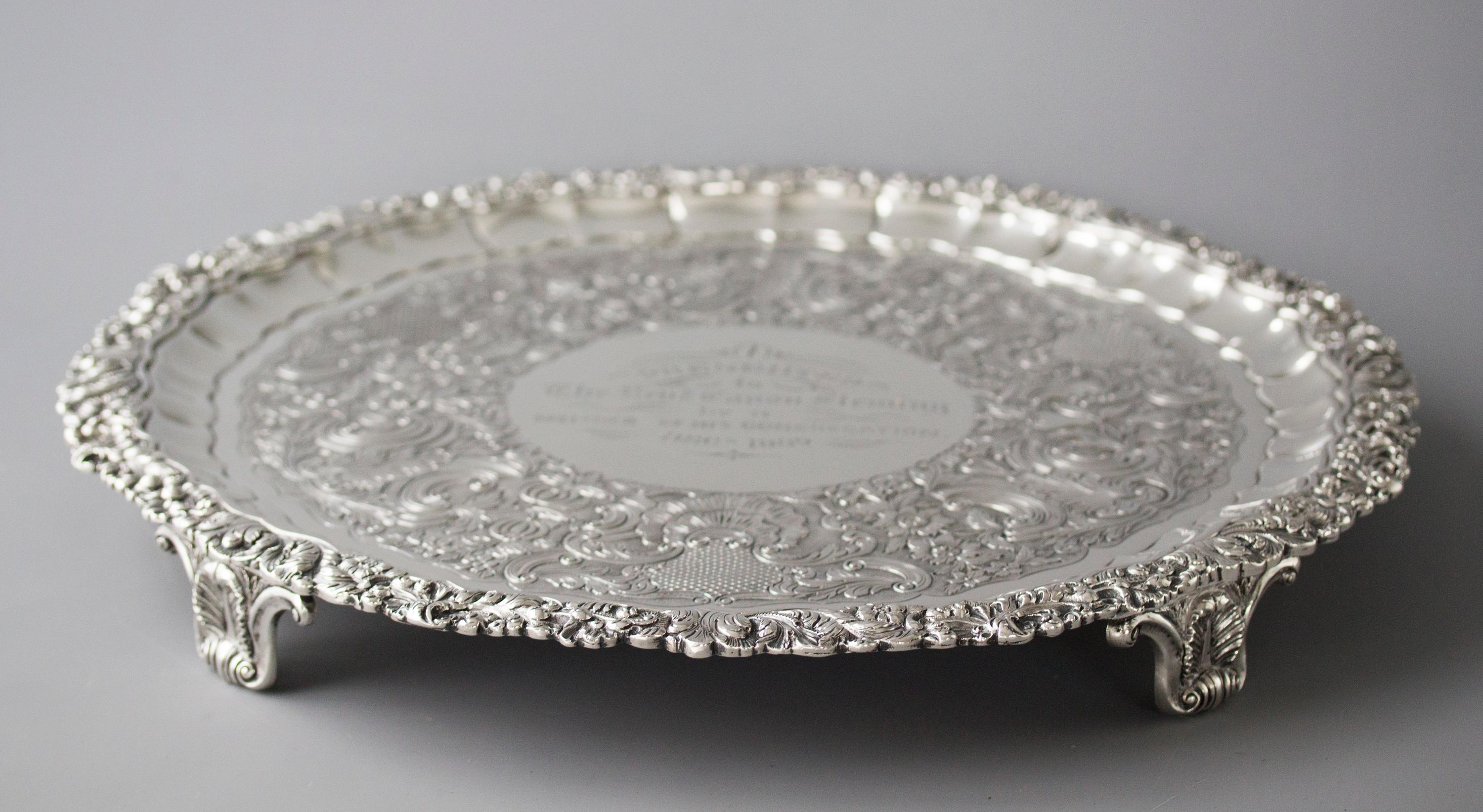 Magnificent William IV Irish Silver Salver Dublin, 1835 For Sale at ...