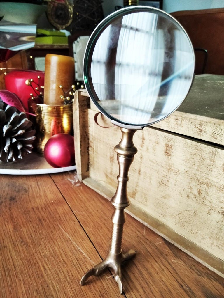 Magnifier Accessories Gold Bronce Desktop Eagle Claw Base Early 20th ...