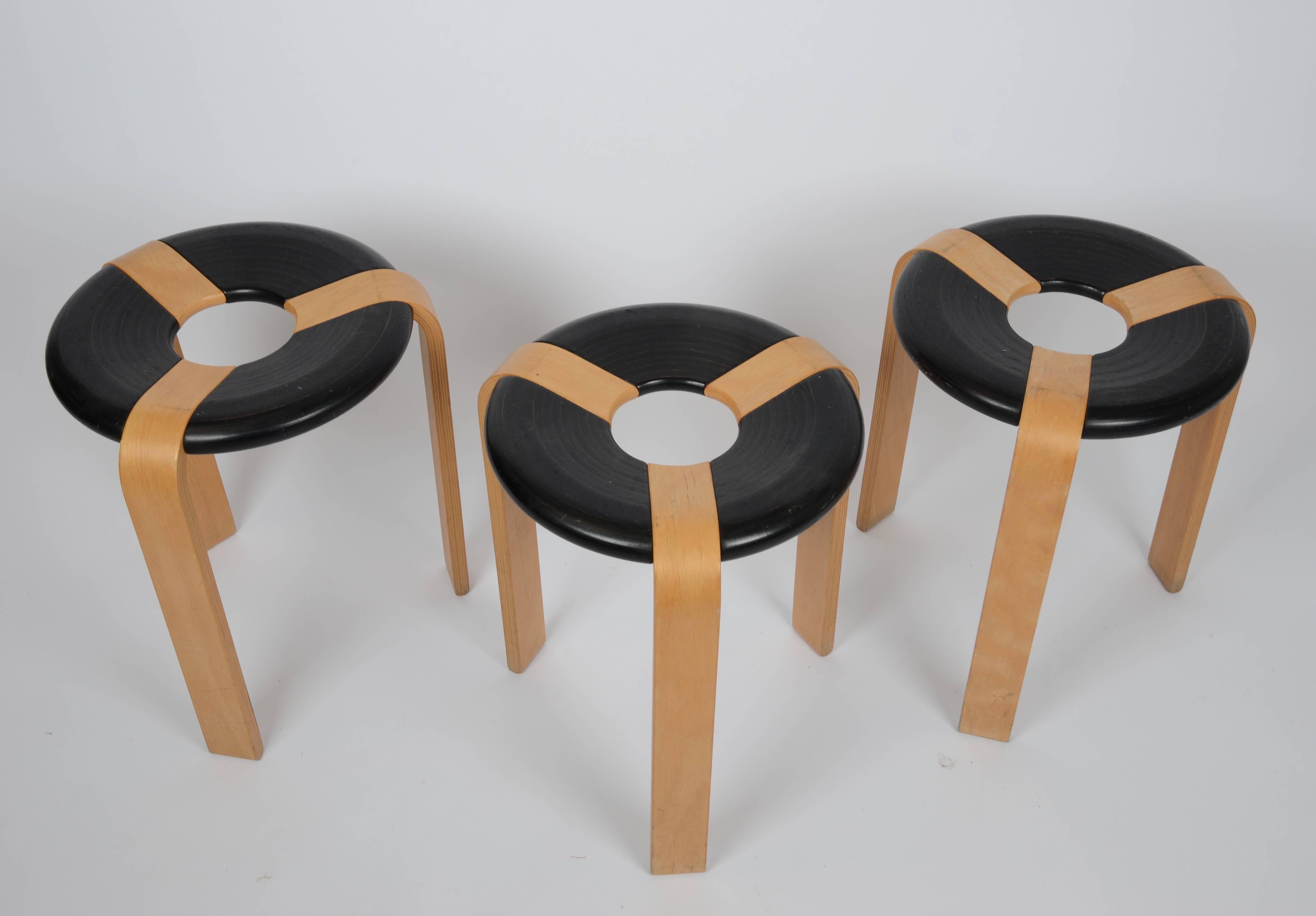 Magnus Olesen A/S, Three Stacking Stools, Denmark, 1960s-1970s at 1stDibs