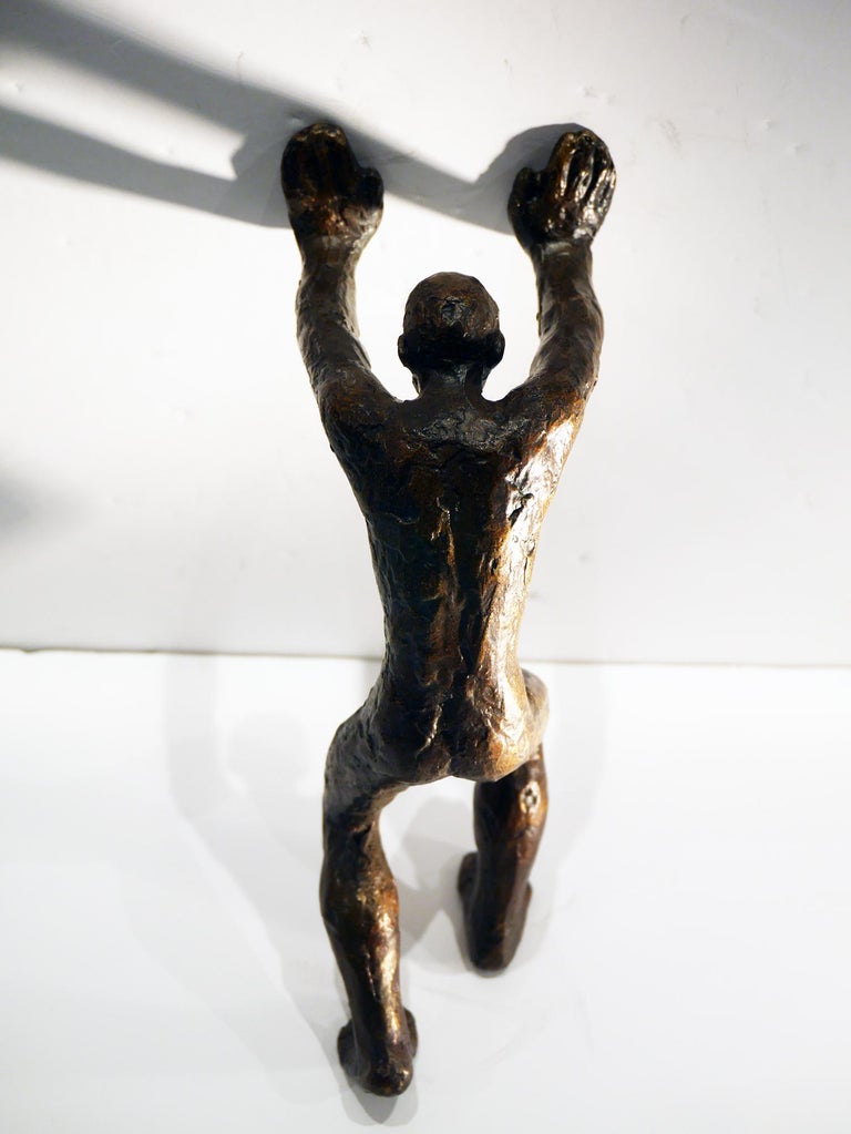 Maguy Banq - La Force, bronze sculpture, figurative human figure, man ...