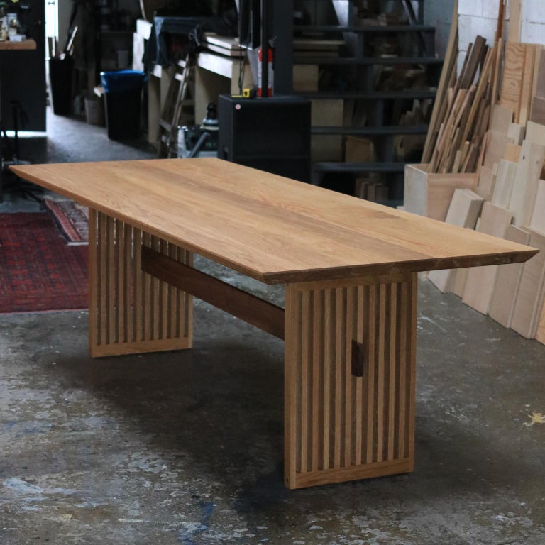 Mahayana White Oak and Walnut Dining Room Table For Sale at 1stDibs