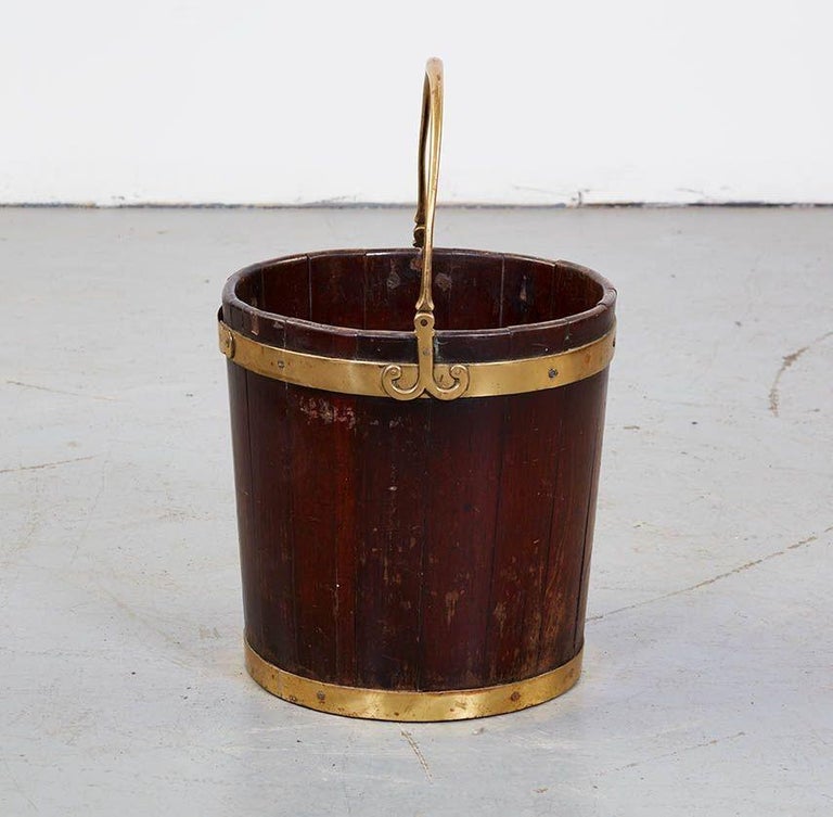 Mahogany and Brass Bucket For Sale at 1stDibs