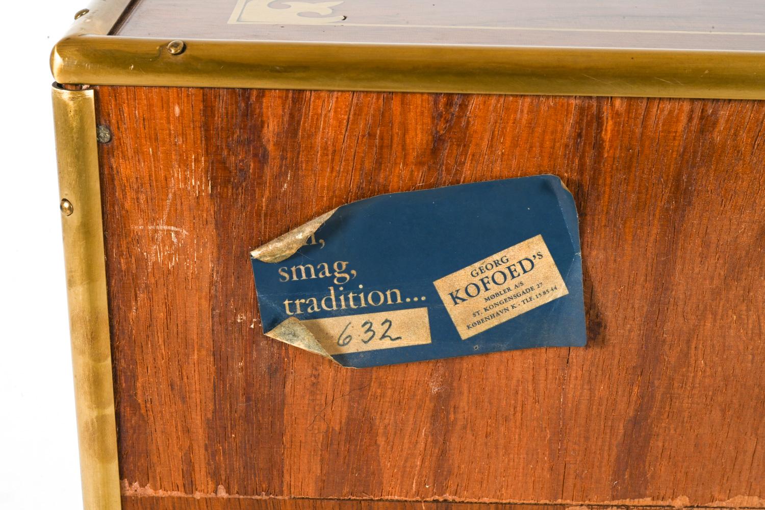 Mahogany And Brass Campaign Chest Of Drawers By Georg Kofoed For Sale ...