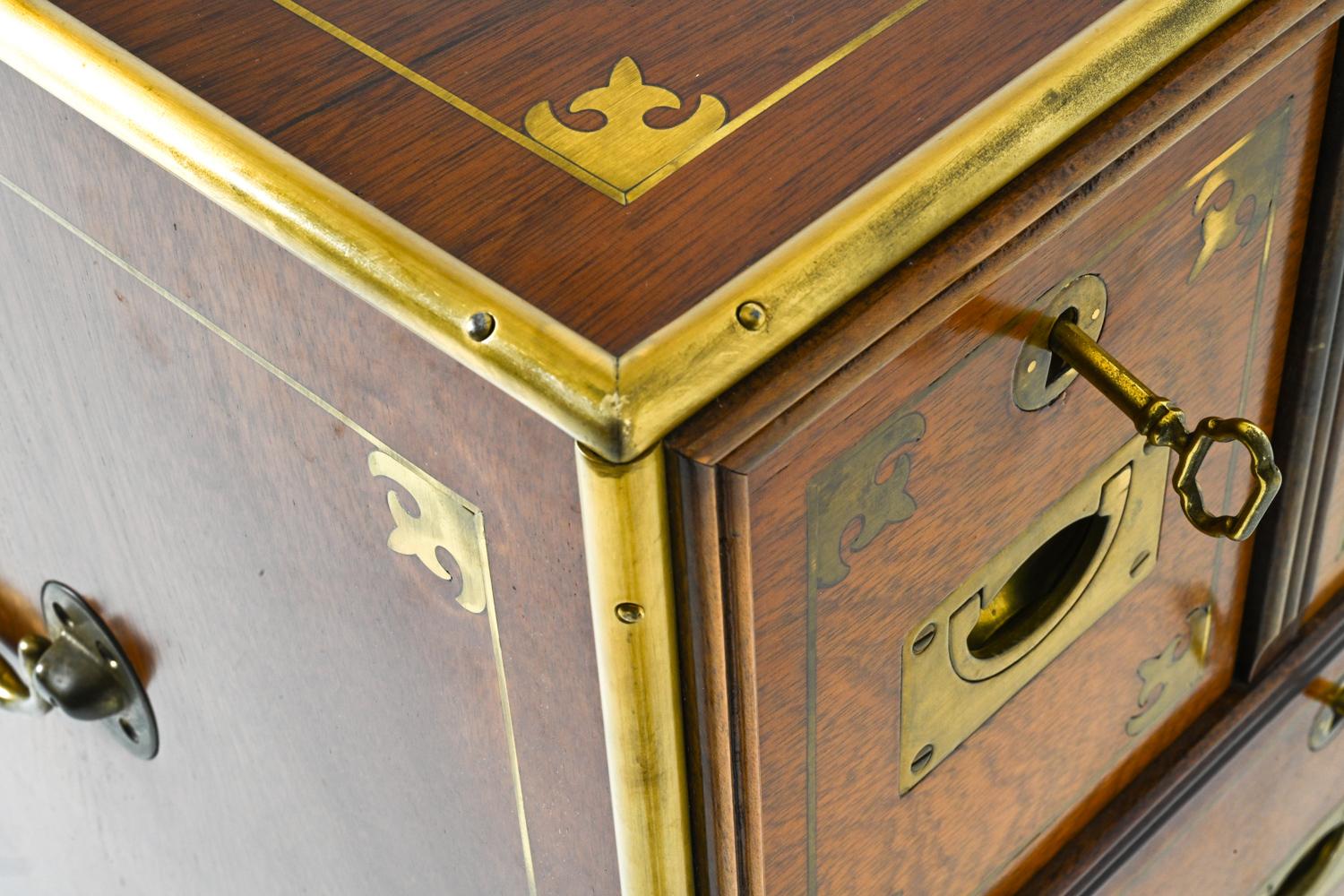 Mahogany And Brass Campaign Chest Of Drawers By Georg Kofoed For Sale ...