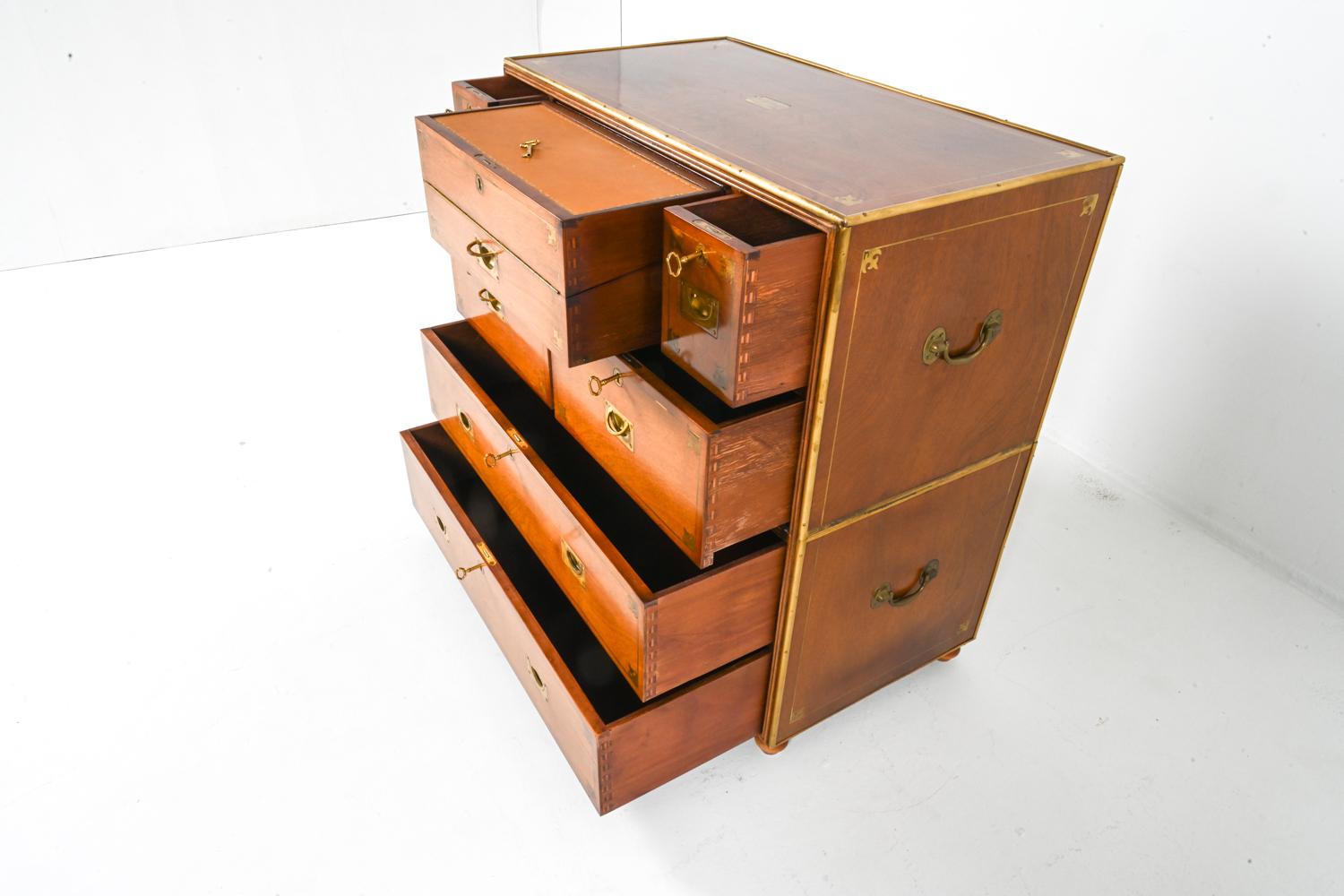 Mahogany And Brass Campaign Chest Of Drawers By Georg Kofoed For Sale ...