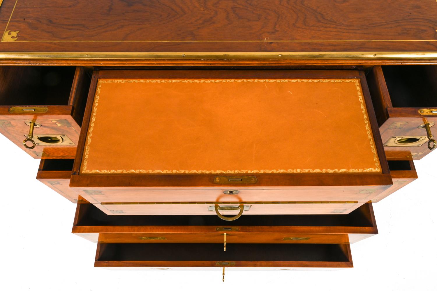 Mahogany And Brass Campaign Chest Of Drawers By Georg Kofoed For Sale ...