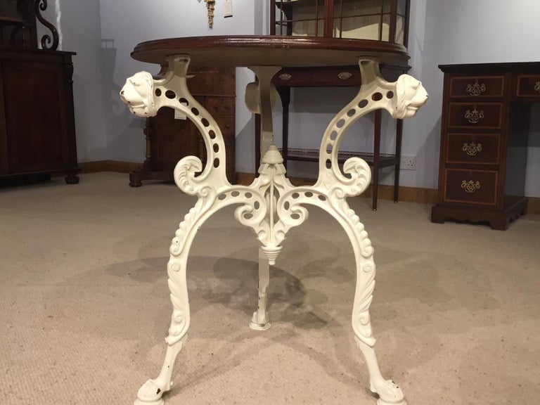 Mahogany and Cast Iron Victorian Period Pub Table at 1stDibs
