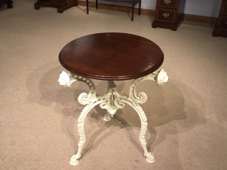 Mahogany and Cast Iron Victorian Period Pub Table at 1stDibs