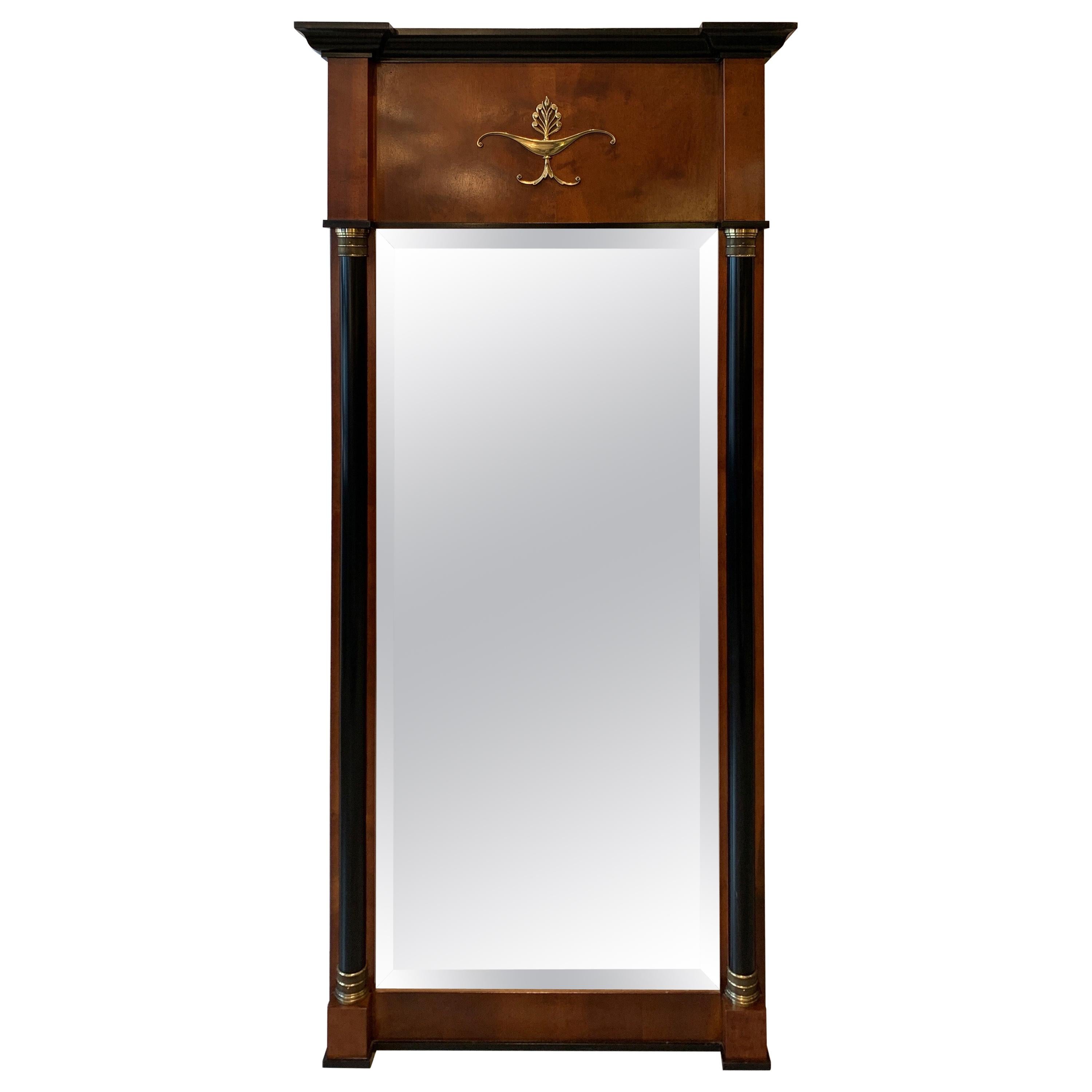Mahogany and Ebonized Wood Empire Style Mirror For Sale at 1stDibs