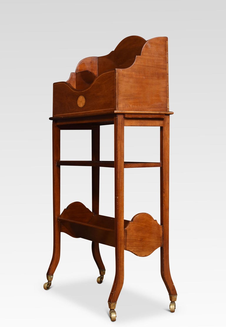 Mahogany and Inlaid Book and Magazine Stand For Sale at 1stDibs