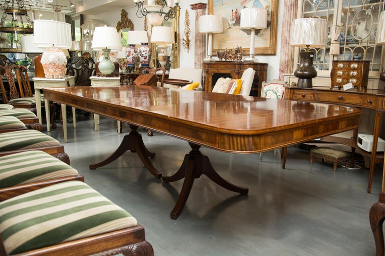 Mahogany and Inlaid Dining Room Table at 1stDibs | mahogany inlaid ...