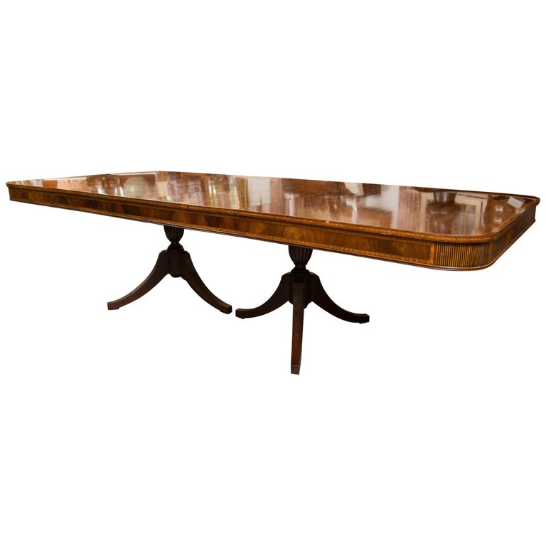 Mahogany and Inlaid Dining Room Table at 1stDibs | mahogany inlaid ...