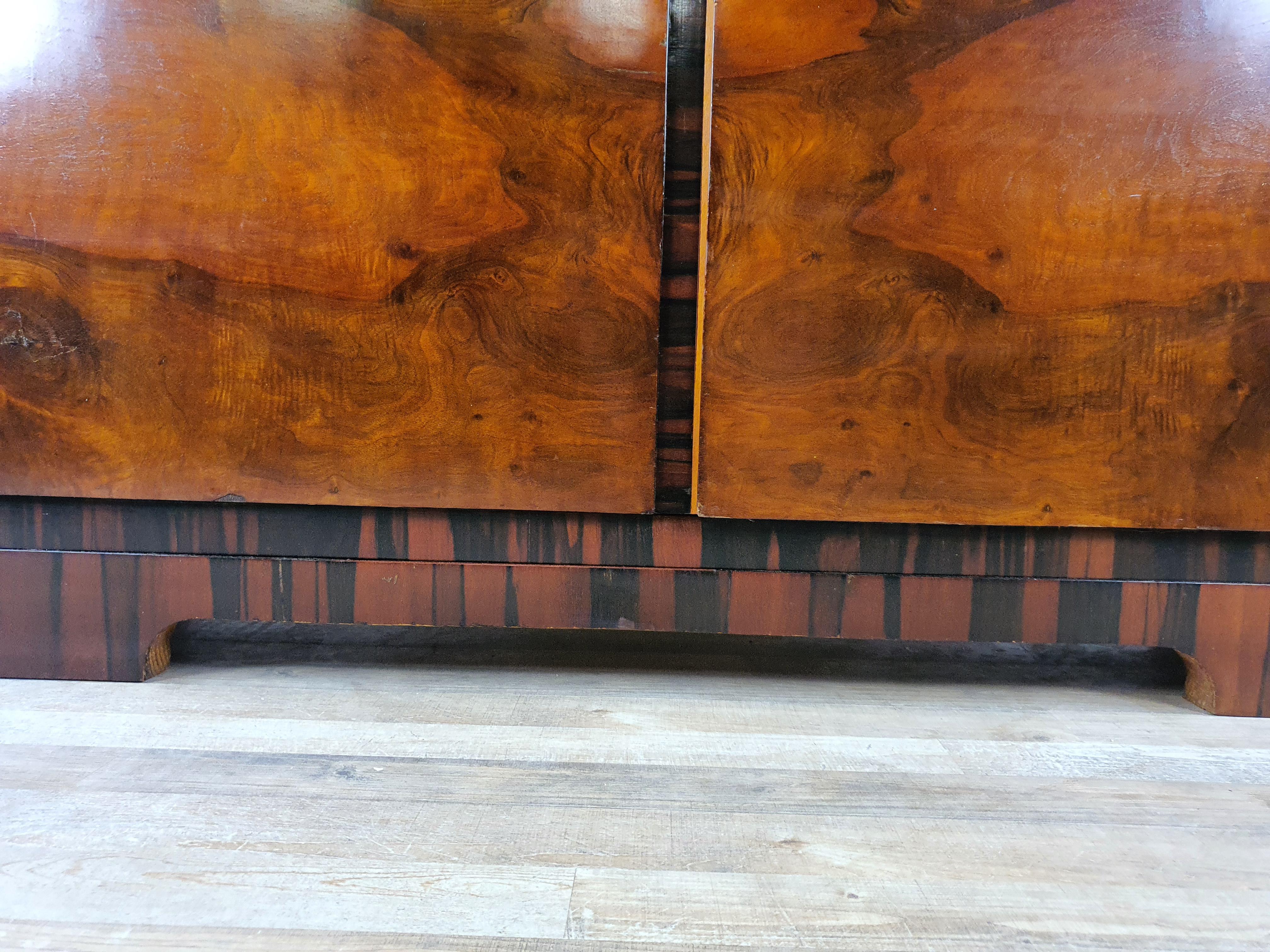 Mahogany and Maple Wardrobe, Art Decò, Italy, 1950 For Sale at 1stDibs