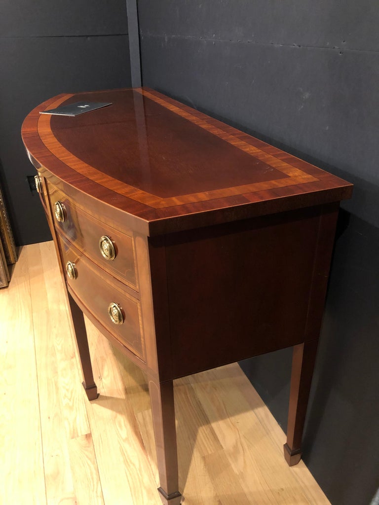 Mahogany and Satinwood Inlaid Bow Front Sideboard by Baker Historic ...