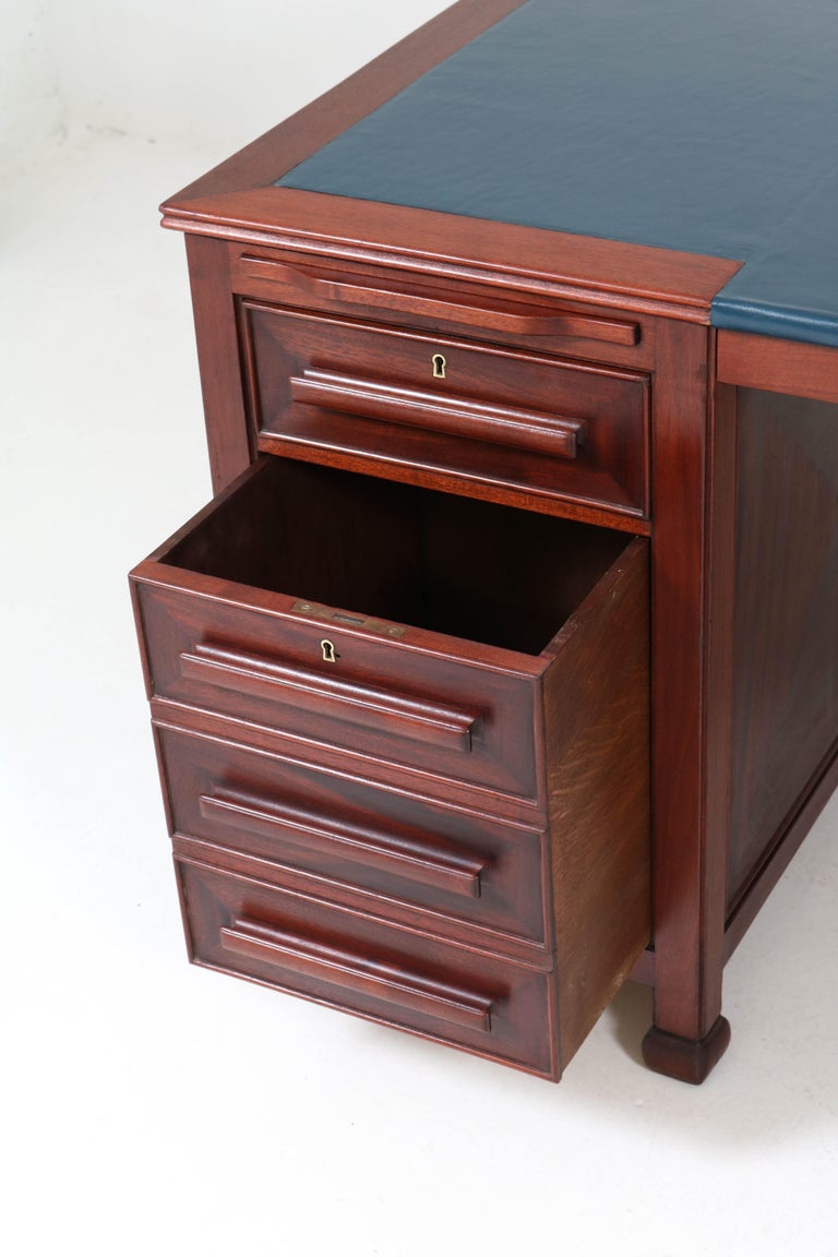 Mahogany Art Deco Amsterdam School Partners Desk by K.P.C. de Bazel for ...