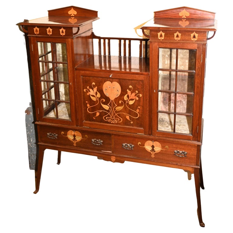 Mahogany Art Nouveau Drinks Cabinet Cocktail Server For Sale at 1stDibs
