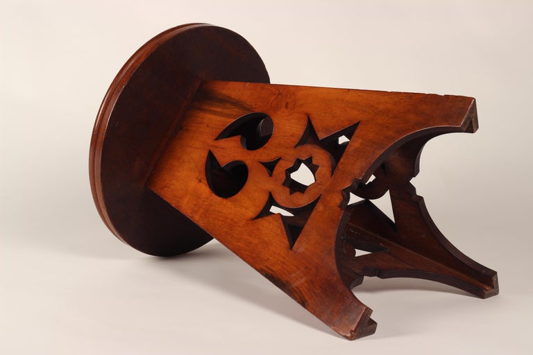 Mahogany Arts and Crafts Side Table with Turned Circular Top and ...