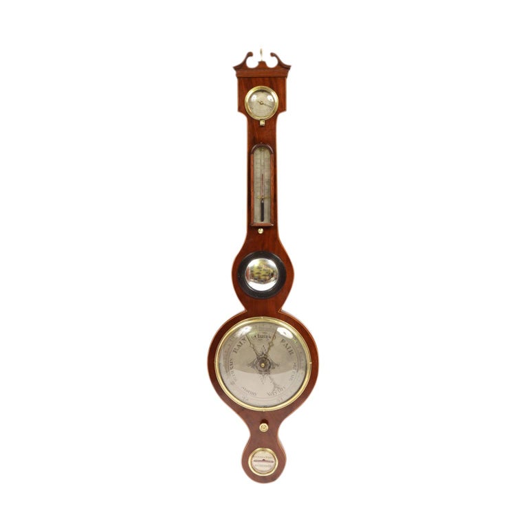 1850 Ciceri and Pini Mahogany Barometer Antique Weather Measuring ...