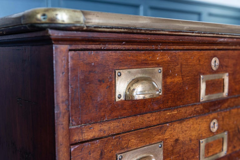 Mahogany Brass Capped Bankers Drawers, English, circa 1920 at 1stDibs