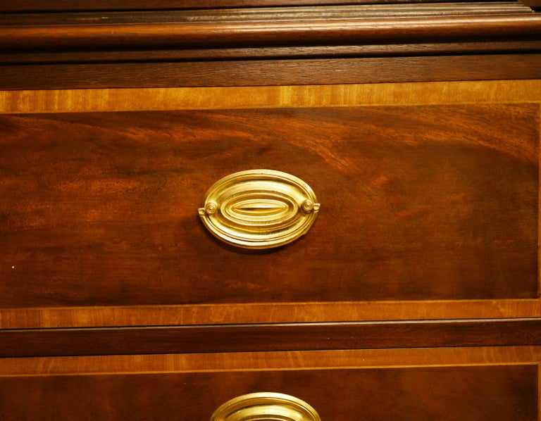 Mahogany Breakfront Bookcase Sheraton Secretaire Antique For Sale at ...