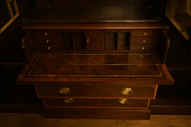 Mahogany Breakfront Bookcase Sheraton Secretaire Antique For Sale at ...
