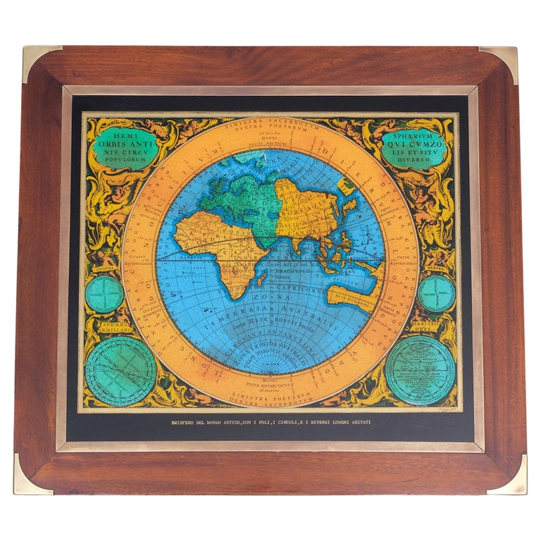 Mahogany Campaign Geographic Globe Table 1960s For Sale at 1stDibs