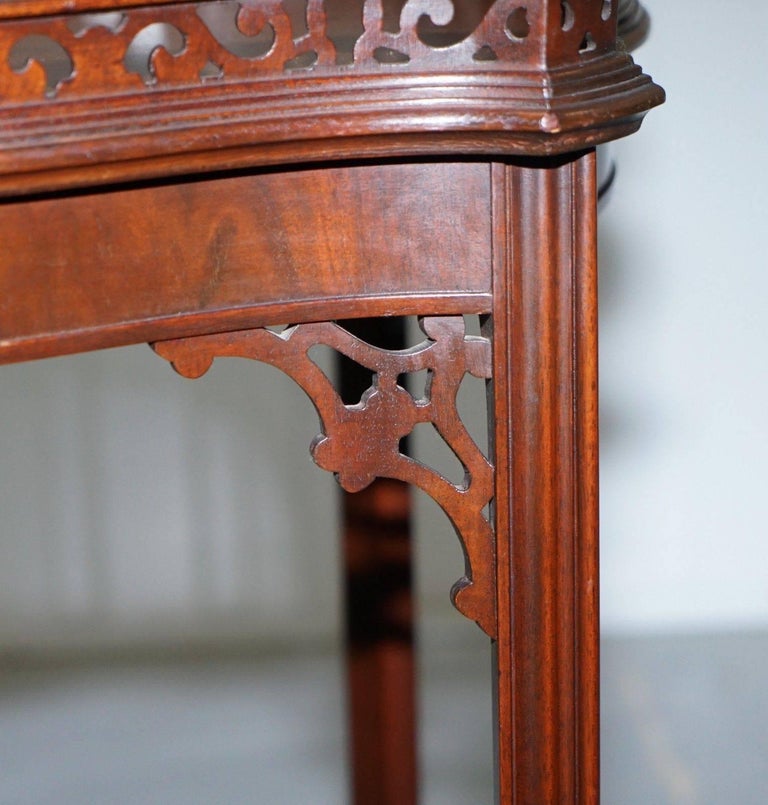 Mahogany Chinese Chippendale Silver Tea Occasional Table Fret Work ...