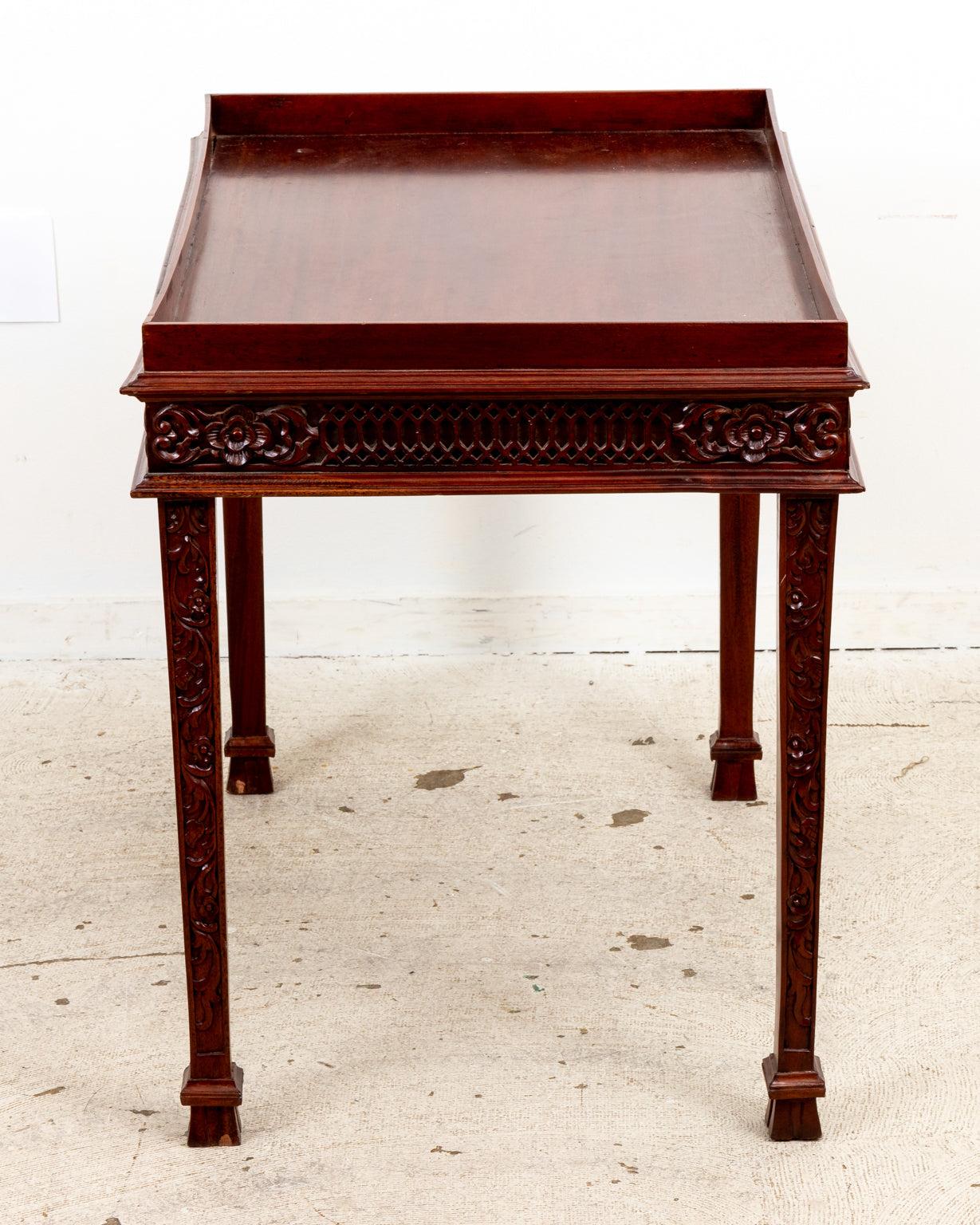 Mahogany Chinese Chippendale Tea Table For Sale at 1stDibs