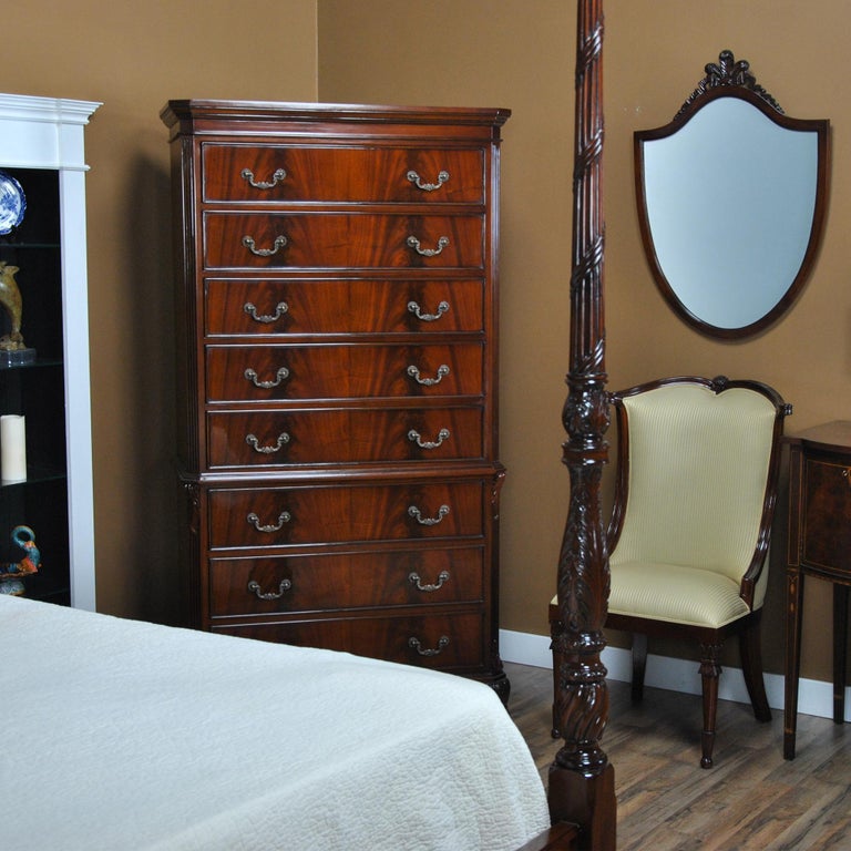 Mahogany Chippendale Tall Chest For Sale at 1stDibs