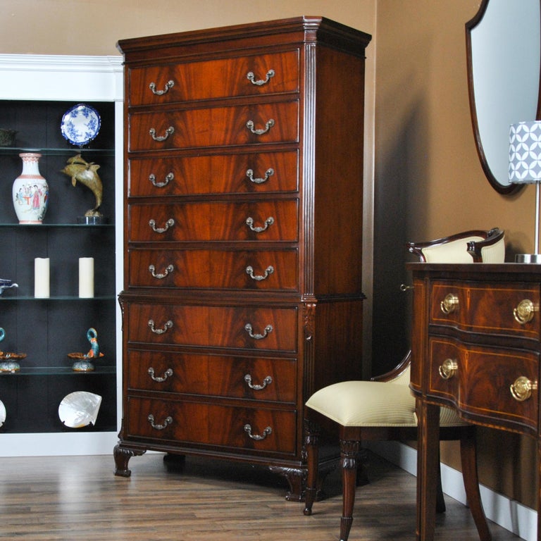 Mahogany Chippendale Tall Chest For Sale at 1stDibs