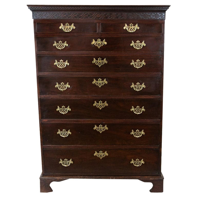 Mahogany Chippendale Tall Chest For Sale at 1stDibs