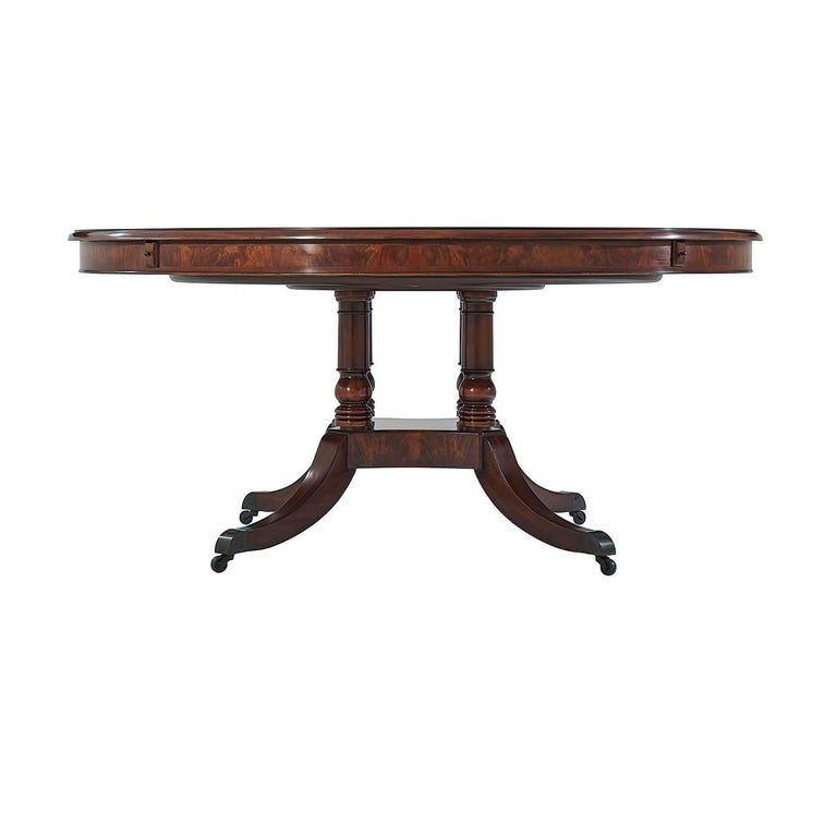 Mahogany Circular Extending Dining Table For Sale at 1stDibs