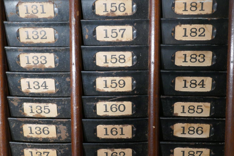 Mahogany Clocking in Time Card Rack at 1stDibs