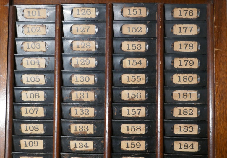 Mahogany Clocking in Time Card Rack at 1stDibs