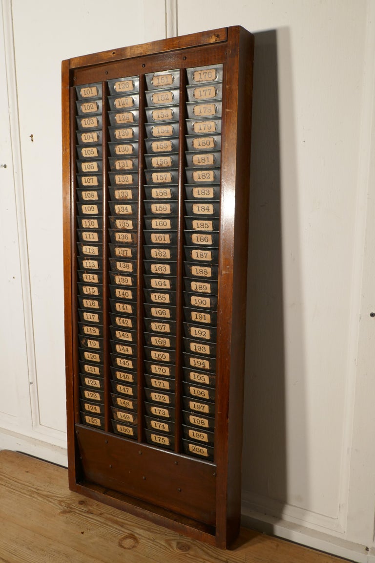 Mahogany Clocking in Time Card Rack at 1stDibs